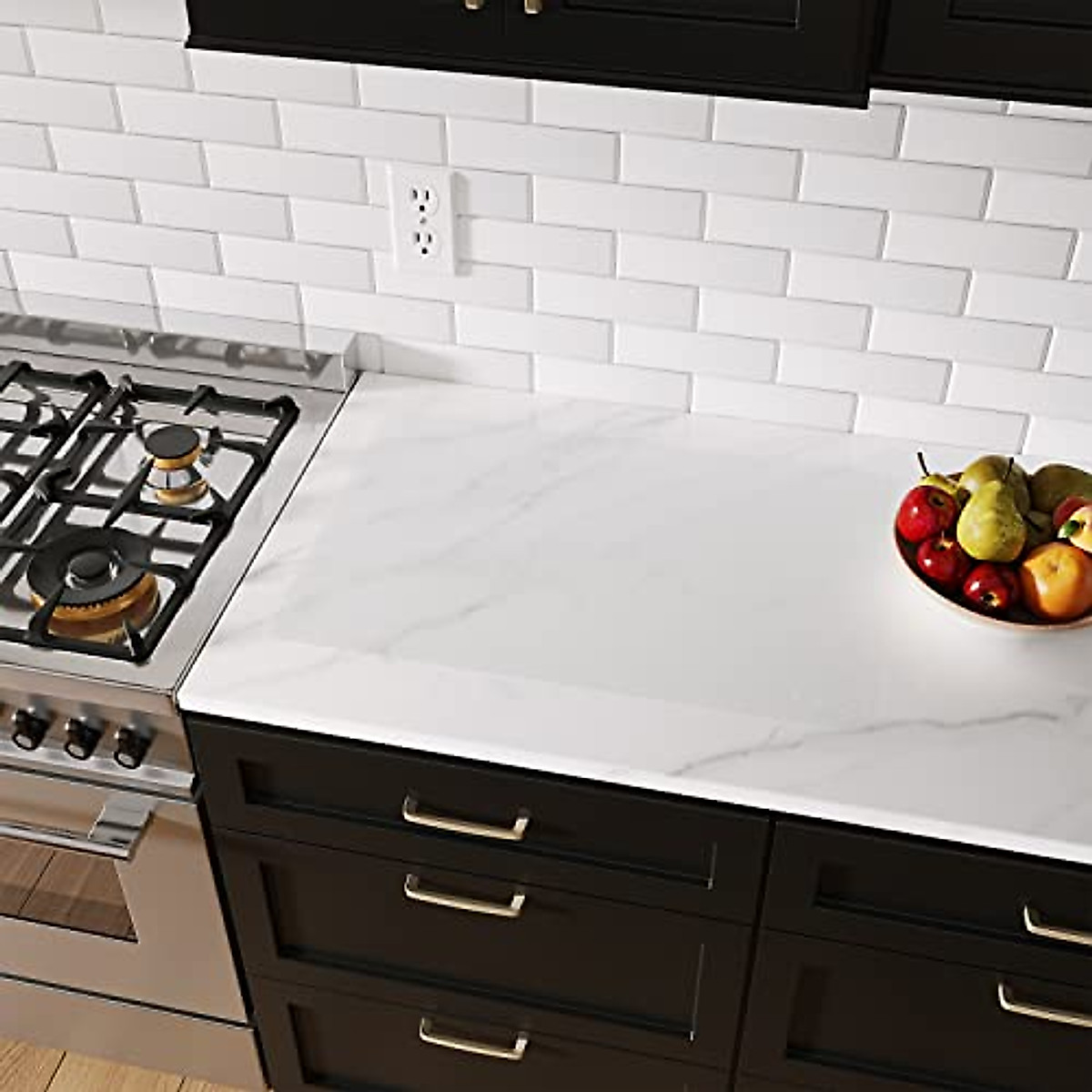 gasare, Extra Large, Thicker, Heat Resistant Mats, Countertop Protector, Silicone Mats for Kitchen Counter, Non Slip, Waterproof, Washable, 25 x 17 Inches x 1.4 mm, Set of 2, Translucent