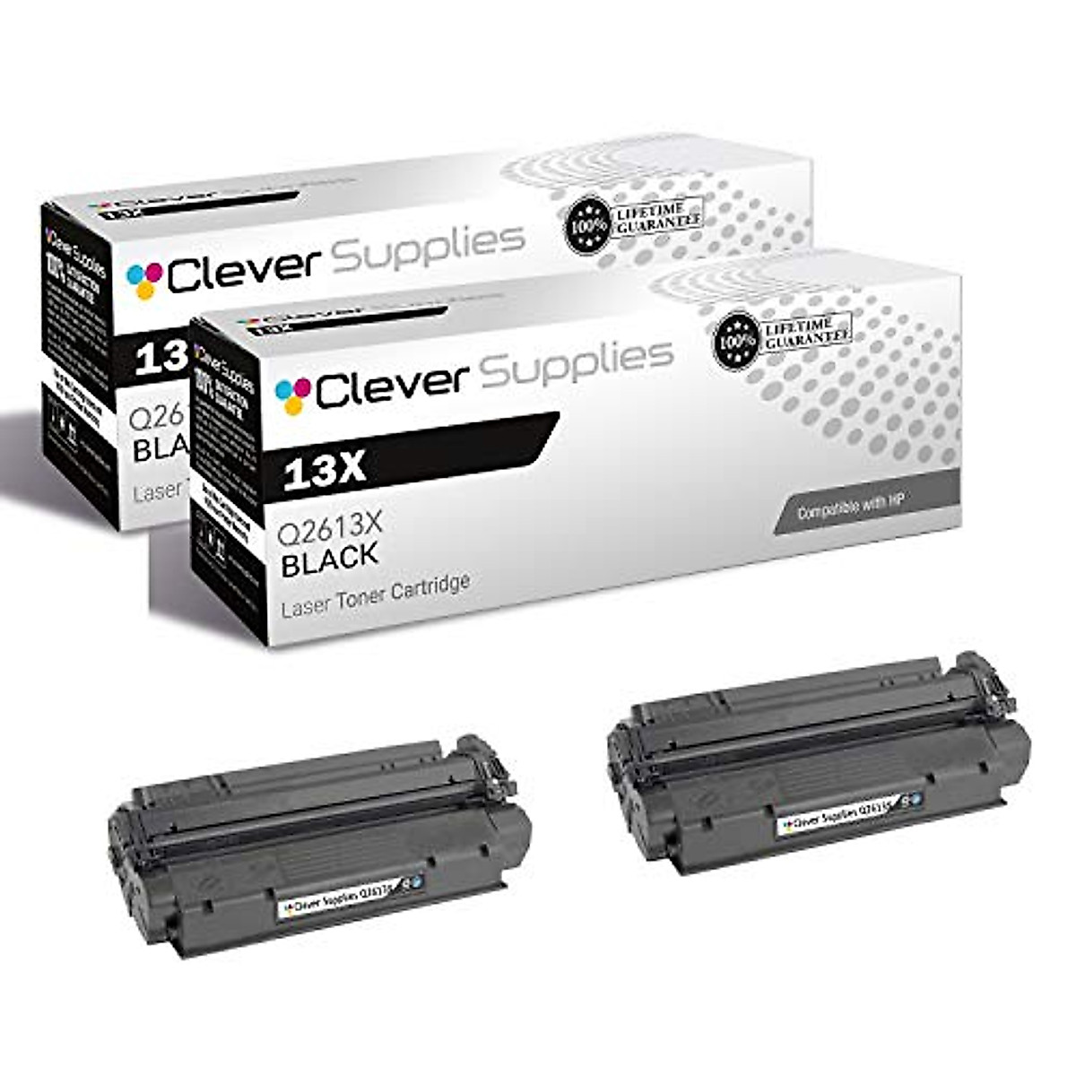 CS Compatible Toner Cartridge Replacement for HP 13X Q2613X 13A Q2613A Black Laserjet 1300 1300N 1300XI 1300T Toner Cartridge 2 Pack