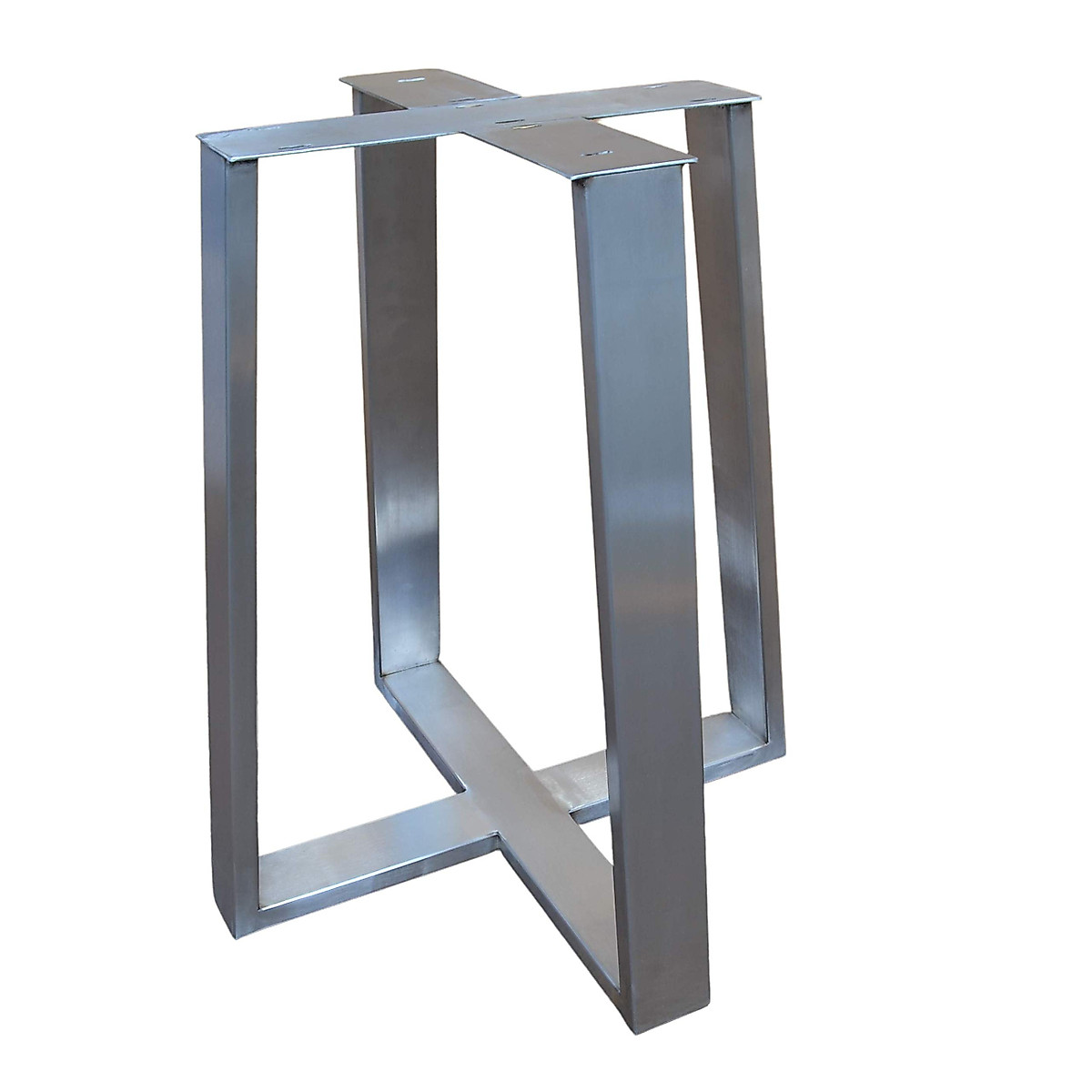 Brushed Stainless Metal Table base, Tapered Pedestal Style - Any Size and Color