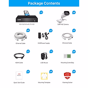 ZOSI 8CH 4K Spotlight Home PoE Security Camera System,8 Ports 16CH 8MP NVR with 2TB HDD,4 x 5MP Outdoor PoE IP Cameras,Person Vehicle Detection,2-Way Audio,Night Vision,Sound Alarm,for 24-7 Recording