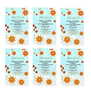 Pacifica Pollution Fighter Blue Algae Urban Defense Facial Mask, White, Banana, 12 Count