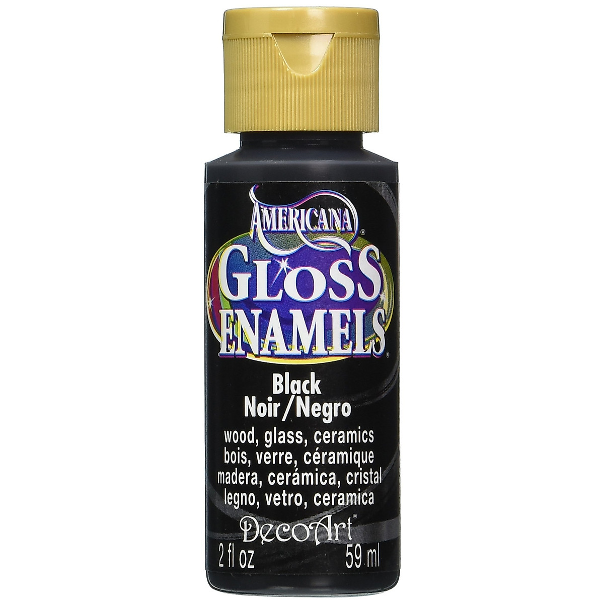 DecoArt DAG67-30 Americana Gloss Enamel Paint, 2-Ounce, Black