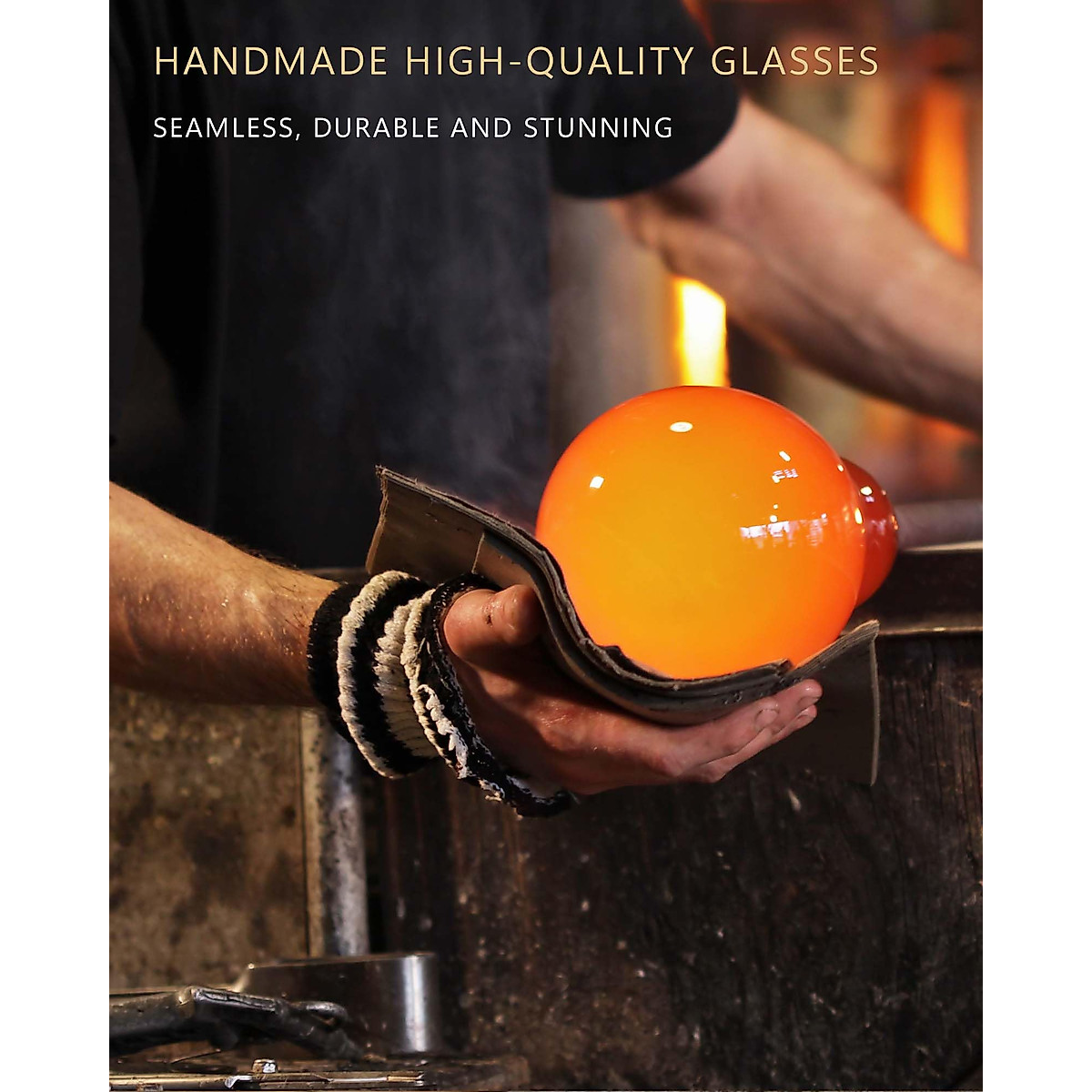 JBHO 17 oz Lead-Free Wine Glasses Set of 4, Hand Blown Durable Crystal Wine Glasses for Daily Use and Hosting Guests, Thin Rim for Serving Red and White Wine, Gift packing for any occasion