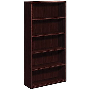 Hon 10755Nn 10700 Series Wood Bookcase, Five Shelf, 36W X 13 1/8D X 71H, Mahogany