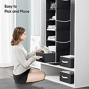 Pipishell Hanging Closet Organizer 6-Shelf, Hanging Shelves for Closet with 3 Removable Drawers & Side Pockets, Hanging Shelf Organizer for Bedroom or Garment Rack
