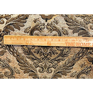 Damask Tapestry Chenille Fabric - Upholstery Fabric, L.Gold - 60" Width - Sold BTY