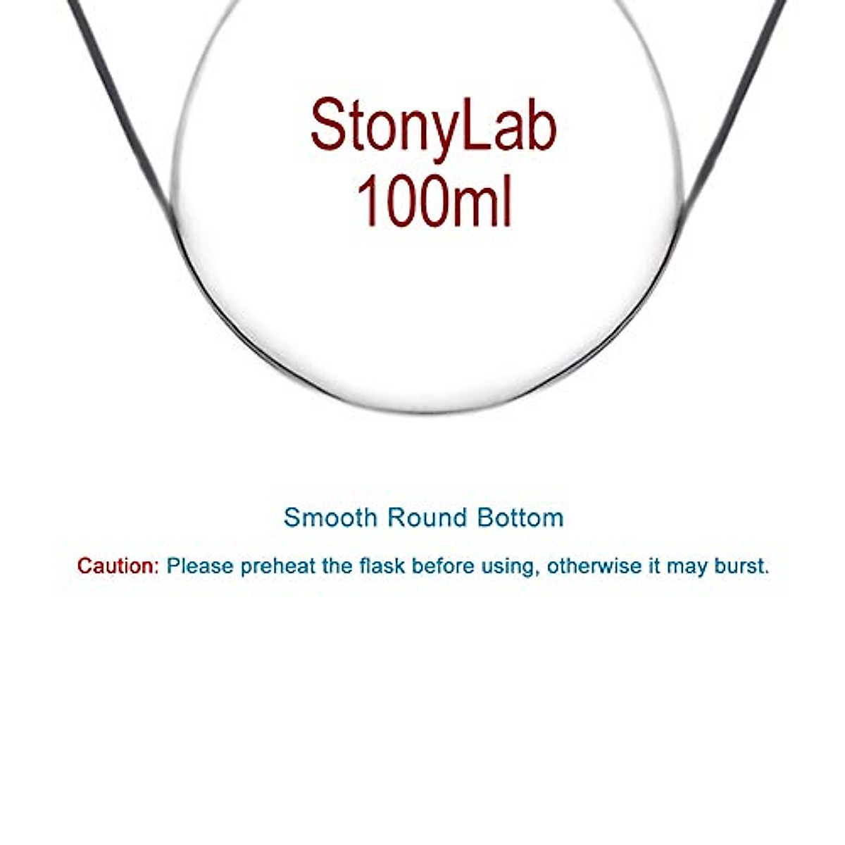 stonylab Glass 100 mL Heavy Wall 3 Neck Round Bottom Flask RBF, with 19/22 Center and Side Standard Taper Outer Joint, 100 mL