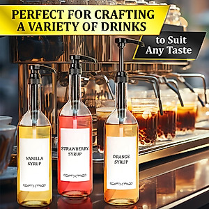 Black Pump Coffee Syrup Pumps - 4 Pcs Coffee Creamer Pump Dispenser Milk Pump for Gallon Black Cherry Juice Bottle Pumps Soda Can Pump - Ketchup Can Pump Half Gallon Pump Squirt Bottle Pump Reluen