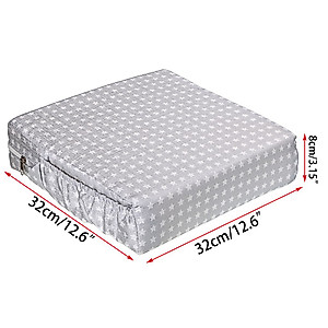 Sumnacon Chair Increasing Cushion - Baby Toddler Kids Infant Portable Dismountable Highchair Booster Cushion Washable Thick Chair Seat Cloth Strap (Grey Star)