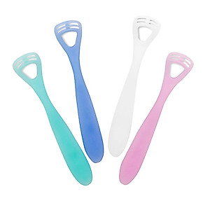 4pcs Tongue Cleaners Tongue Accessories Tongue Brush Oral Tools Tongue Scraper