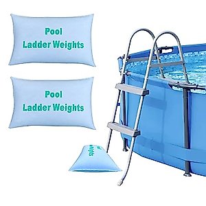 2PCS Pool Weights for Ladders, Pool Step Weights for Above Ground Pools, Pool Stair Weights for Pool Steps with Sandless Design, Work with Above Ground and in-Ground Pool Steps