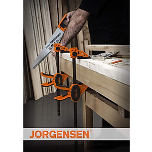 JORGENSEN 2-pack Ratchet Bar Clamps Set, Medium Duty, 12-inch One Hand Clamp, E-Z Hold Expandable Spreader