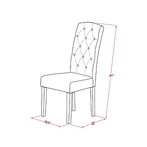 East West Furniture DOCE9-MAH-10 9Pc Dining Set Includes a Rectangle Dinette Table with Butterfly Leaf and Eight Parson Chairs with Dahlia Fabric, Mahogany Finish