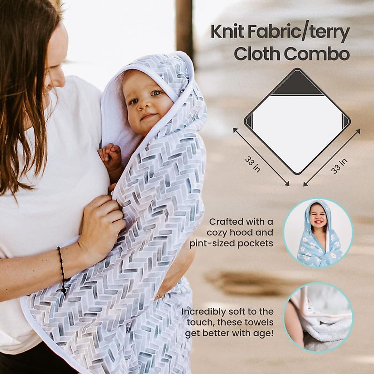 Copper Pearl Hooded Bath Towels Premium Knit/Terry Cloth Baby Towels with Hood, Pockets, and Cool Designs - Great to Gift and Make Bath Time Fun - Baby Bath Towel, Ducky