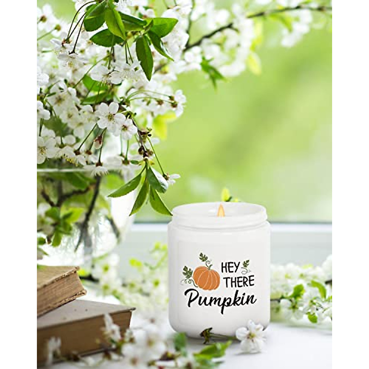 Christmas Gifts for Women - Christmas Candle, Hey There Pumpkin Candle, Christmas Decoration for Parties, Bars, Indoor and Patio, Lavender Scented Candle for Christmas Home Decor, Pumpkin Candle