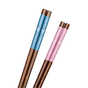 Asahi Kouyo W-1087 Chopsticks, Dishwasher Safe, 8.3 inches (21 cm), Wild Rabbit, Blue, Natural Wood, Made in Japan, 1 Pair
