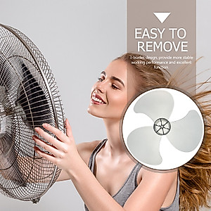DOITOOL Universal Plastic 3 Leaves Fan Blade Set 16 Inch Replacement Fan Blades with Nut Cover Electric Fan Leaves for Table Standing Pedestal Fan