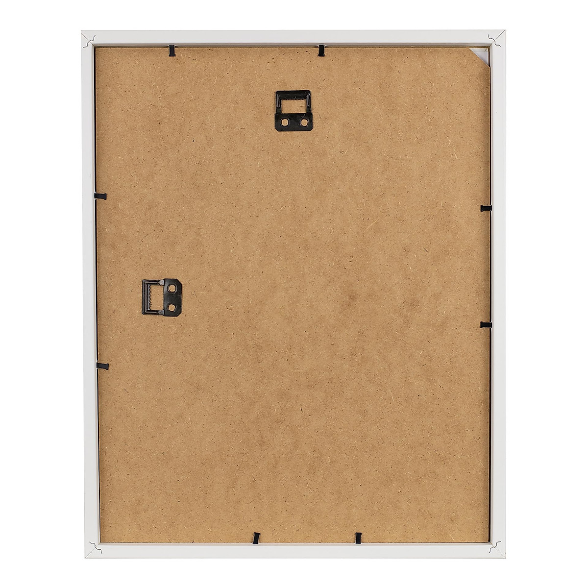 BD ART 12x16 White Picture Frame Made of Wood and High Definition Glass Display Pictures 8x12 with Mat or 12x16 Without Mat - Vertical and Horizontal Wall Mounting