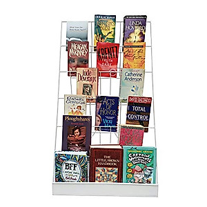 FixtureDisplays® 6-Tier White 18" Wide Wire Tabletop Display Rack Greeting Card Rack Book CD DVD Stand Tile Sample Literature Countertop Showcase 119352-WHT