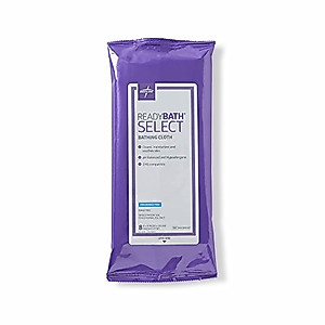 Medline ReadyBath Select Body Cleansing Cloth Wipes, Fragrance Free, Medium Weight Wipes (8 Count Pack, 30 Packs)