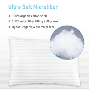 Toddler Pillow,13 x 18 Toddler Pillows for Sleeping,Machine Washable Kids Pillow, Perfect for Travel,Toddlers Cot(Not Included Pillowcase)