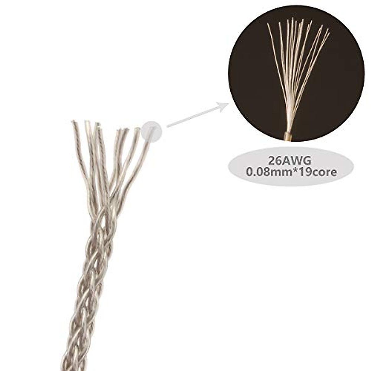 GUCraftsman 6N Single Crystal Silver Upgrade Earphone Cable 2.5mm/4.4mm Balance Earphone Upgrade Cable for Sennheiser IE300 IE900 IE600 (4.4mm Plug)