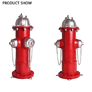 Choies Dog Fire Hydrant Statue with 4 Stake,Puppy Pee Post Training Statue,Outdoor Large Fire Hydrant Statue Garden Patio Ornament Decorations 14.5 inch Tall