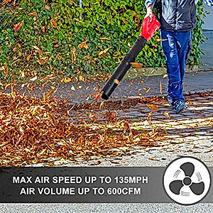 AVID POWER 12Amp 600CFM Electric Leaf Blower, Corded Leaf Blower, 6 Variable Speed Leaf Sweeper for Lawns, Yards, Patios, Gardens