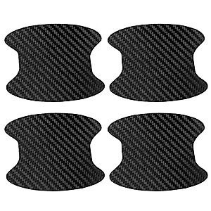kingsea 4PCS Car Door Handle Scratch Protector,TPU 3D Carbon Fiber Texture Car Door Handle Paint Scratch Protector Sticker Universal (Style 7)