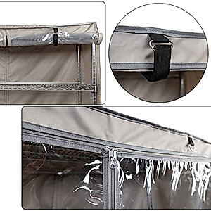 YLOVAN Storage Shelf Cover Wire Rack Shelving Dust Protective, Fits Racks 36''Wx19''Dx72''H One Side See Through Panel (Cover only)