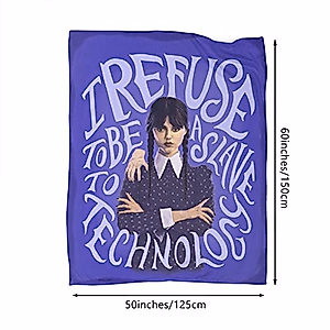 Wednesday Movie Theme Ultra-Soft Fleece Blanket,Super Cozy Warm Plush Flannel Throw Blanket Bedding Room Decor Blanket for Bed Sofa 60x50 Inches