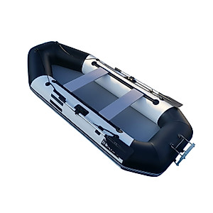 7.5ft Inflatable Fishing Boat Raft Dinghy Pontoon with Air Floor with Motor Bracket