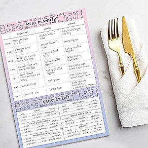 Sweetzer & Orange Meal Planner Notepad and Grocery List | 7x10 inch Pad for Organized Weekly & Daily Planning | Tear-Off Grocery Magnetic Notepad Checklist for Convenient Shopping