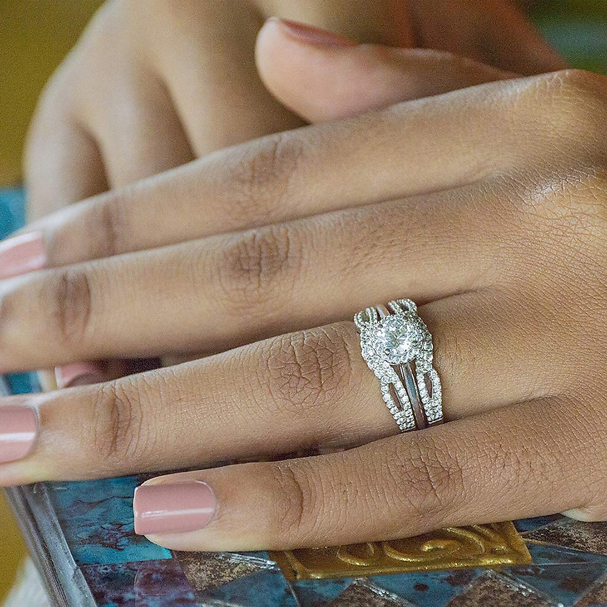 TwoBirch 0.57 Ct. Double Infinity Wedding Ring Guard Enhancer in Sterling Silver (CZ or MOISSANITE) (Cubic Zirconia, 7)