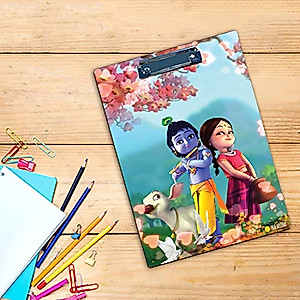 100yellow® Krishna & Radha Exam Clipboard | Exam Board Writing Examination Pad | Wooden | 14 X 10 Inch)