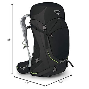 Osprey Stratos 50 Men's Backpacking Backpack, Black, Small/Medium