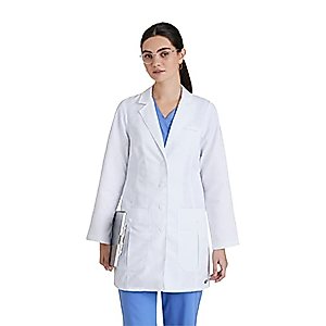 BARCO Grey's Anatomy Women's 2 Piece Long Sleeve 34" Lab Coat White 5XL