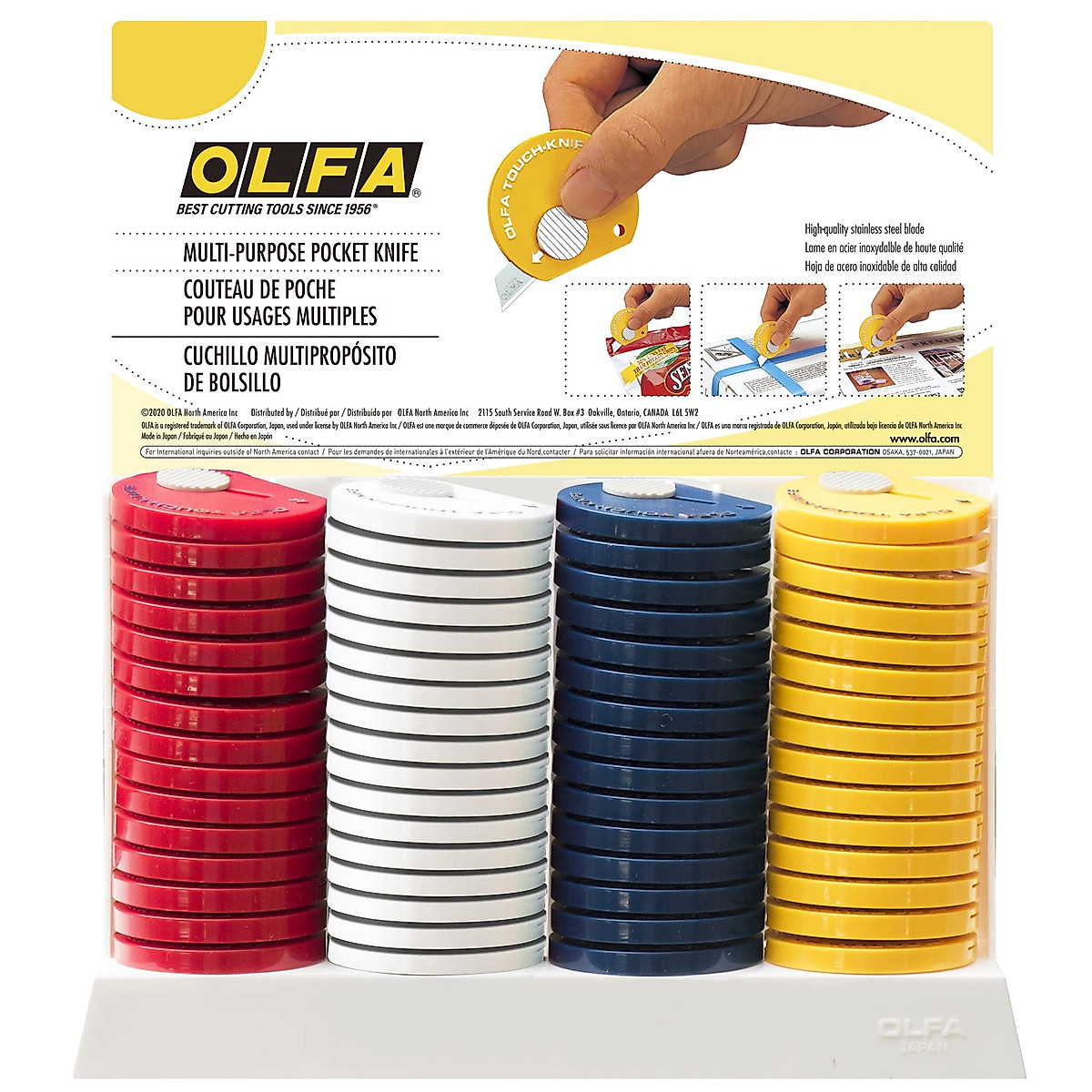 OLFA TK-4/60 Multi-Purpose Touch Knife Display, 60 Unit New Order Qty