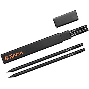 Notsu 4pc Black Pencils #2 Set | All Black Wood Writing Pencils with Travel Case