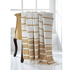 Modern Threads Recycled Cotton 60x70 Throw Hilo Gold