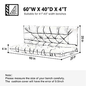 LCYY.JF Porch Swing Cushion,Waterproof Bench Cushion fo