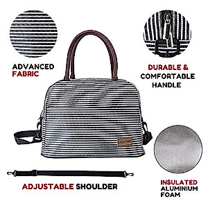 Lunch Bag Large Insulated Lunch Bags for Women Men Cooler Tote Bag Adult Lunch Box Organizer Holder Container with Removable Shoulder Strap