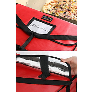 New Star Foodservice 50073 Insulated Pizza Delivery Bag, 18" by 18" by 5", Red