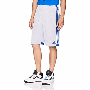 adidas Men's Basketball Foundation Shorts, White, Large