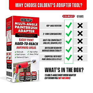 COLBENT Multi-Angle Paint Brush Extender, Paint Edger Tool for High Ceilings | Paint Brush Extension Handle, Corner Painting Tool, Extension Pole Attachments, Long Paint Brush Tool for Painting Pole