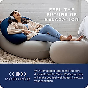 Moon Pod Adult Beanbag Chair, Gray – The Zero-Gravity Bean Bag Chair for Stress, Comfort, and All Day Deep Relaxation – Ultra Soft and Ergonomic Support for Back and Neck – for The Whole Family