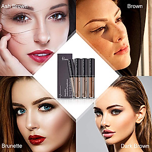 YOLETO Waterproof Eyebrow Gel - Dark Brown Tinted Mascara Makeup for Natural-Looking Brows, Long-Lasting Smudge-Proof Formula with Brow Shaper and Mascara Primer Brush Wand Kit