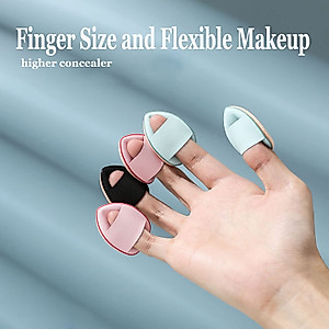SALOCY Finger Puff, 25 Pcs Finger Powder Puff Mini Makeup Sponge Puff for Foundation Concealer Cosmetic Beauty Makeup Tools