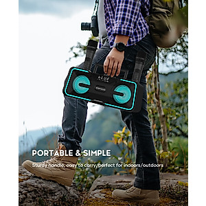 BIGASUO Karaoke Machine for Adults Kids with 2 UHF Wireless Microphones, Portable Bluetooth Singing PA Speaker System with LED Lights for Home Party, Wedding, Church, Picnic, Outdoor/Indoor