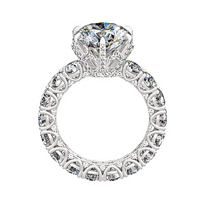 Jeulia Half Eternity Wedding Band Sterling Silver Sapphire Stackable Engagement Rings White Diamond Cubic Zirconia CZ Anniversary Promise Rings with Jewelry Box (5)